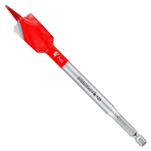 Diablo Demo Demon Spade Bit for Nail-Embedded Wood - 7/8" Diameter, 6" Length, 1/4" Hex Shank - DSPD4040