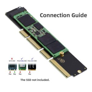 Cablecc NGFF M.2 M-Key NVME AHCI SSD to PCI-E 3.0 16X 8X 4X Power Adapter Low Profile Height 3cm for 110mm 80mm SSD 1U Server