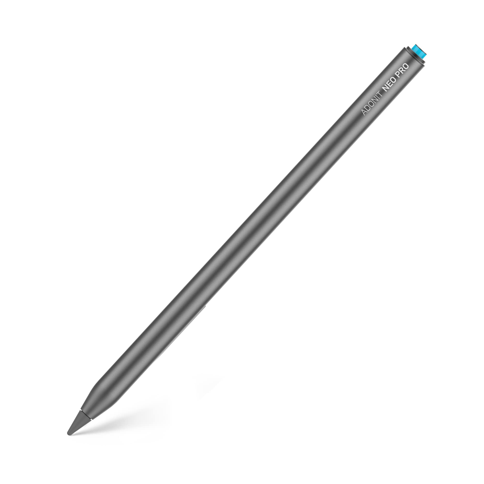 Adonit Neo Pro, Magnetically Charging Stylus Pen for iPad, Digital Pencil with Magnetic Attach, Tilt Sensitivity, Palm Rejection, Compatible with 2018 iPad Pro, iPad Mini 6, iPad Air 4/5 - Space Gray