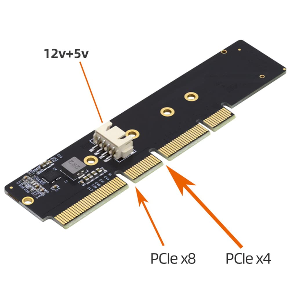 Cablecc NGFF M.2 M-Key NVME AHCI SSD to PCI-E 3.0 16X 8X 4X Power Adapter Low Profile Height 3cm for 110mm 80mm SSD 1U Server