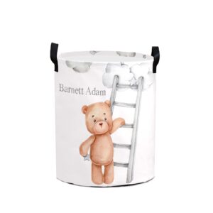 stars teddy bear storage bin, waterproof oxford fabric clothes basket organizer for laundry hamper,toy bins,gift baskets, bedroom, clothes,baby nursery