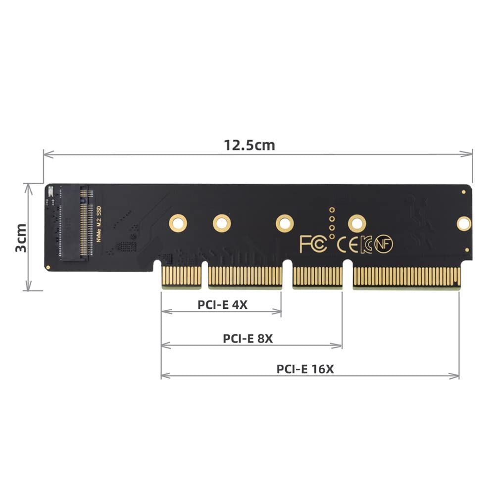 Cablecc NGFF M.2 M-Key NVME AHCI SSD to PCI-E 3.0 16X 8X 4X Power Adapter Low Profile Height 3cm for 110mm 80mm SSD 1U Server