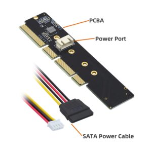 Cablecc NGFF M.2 M-Key NVME AHCI SSD to PCI-E 3.0 16X 8X 4X Power Adapter Low Profile Height 3cm for 110mm 80mm SSD 1U Server