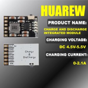 HUAREW 5V 2A Charge and Discharge Integrated Module 3.7V/4.2V Lithium Battery Mobile Power Plate Charge and Discharge Protection (6 PCS)