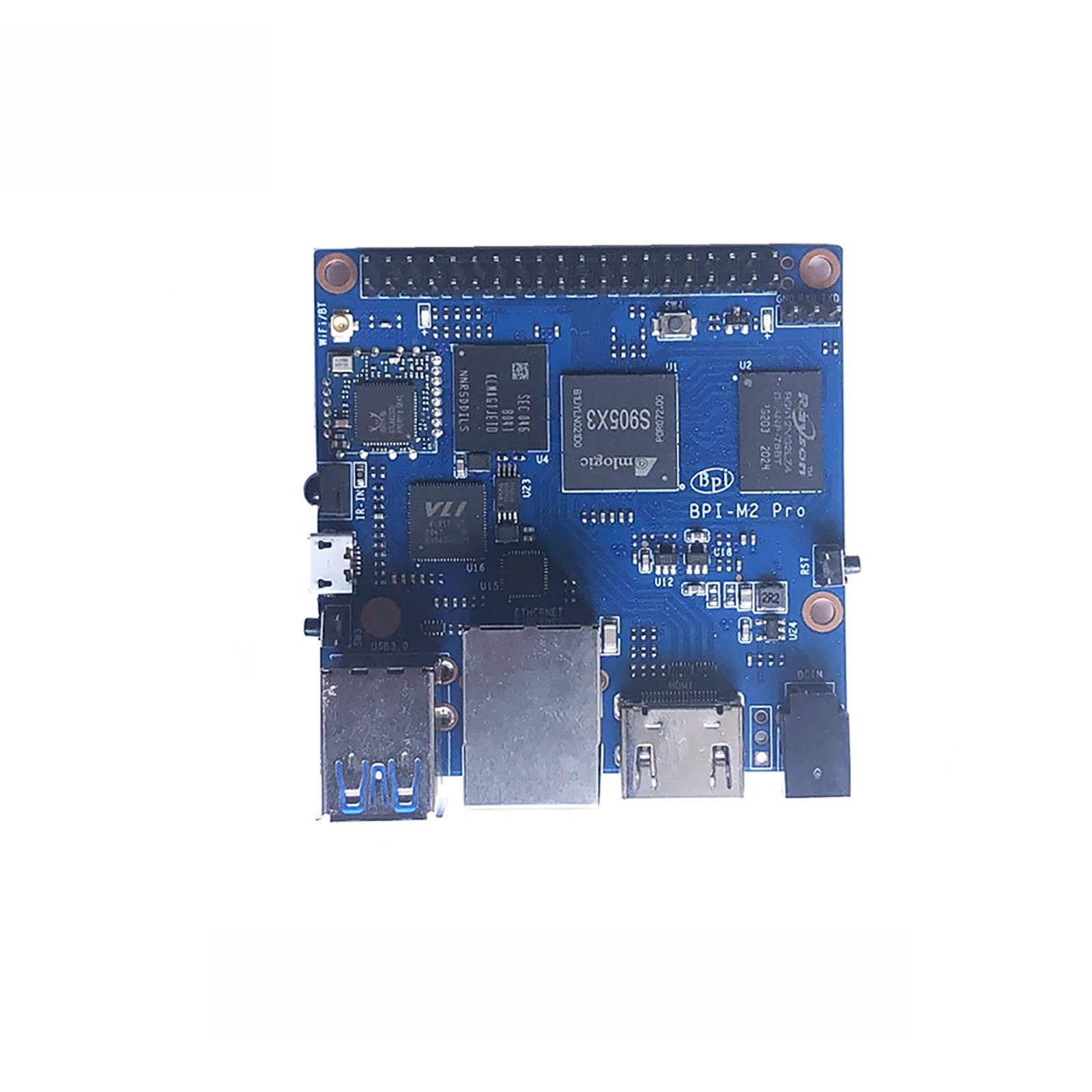 WayPonDEV Banana Pi BPI-M2 Pro Amlogic S905X3 Soc Quad Core Single Borad Computer onboard RT8821CU Wi-Fi & BT with 2GB LPDDR4 and 16GB eMMC Storage Support Android and Linux