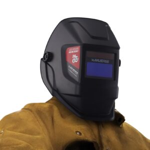 MANUSAGE Auto Darkening Welding Helmet for Men, Welding Hood Auto Darkening Has Dual Power Supply with Solar and Lithium Battery, Welding Mask True Color Shade 9-13 Ideal for Mig Tig ARC (M380SE)