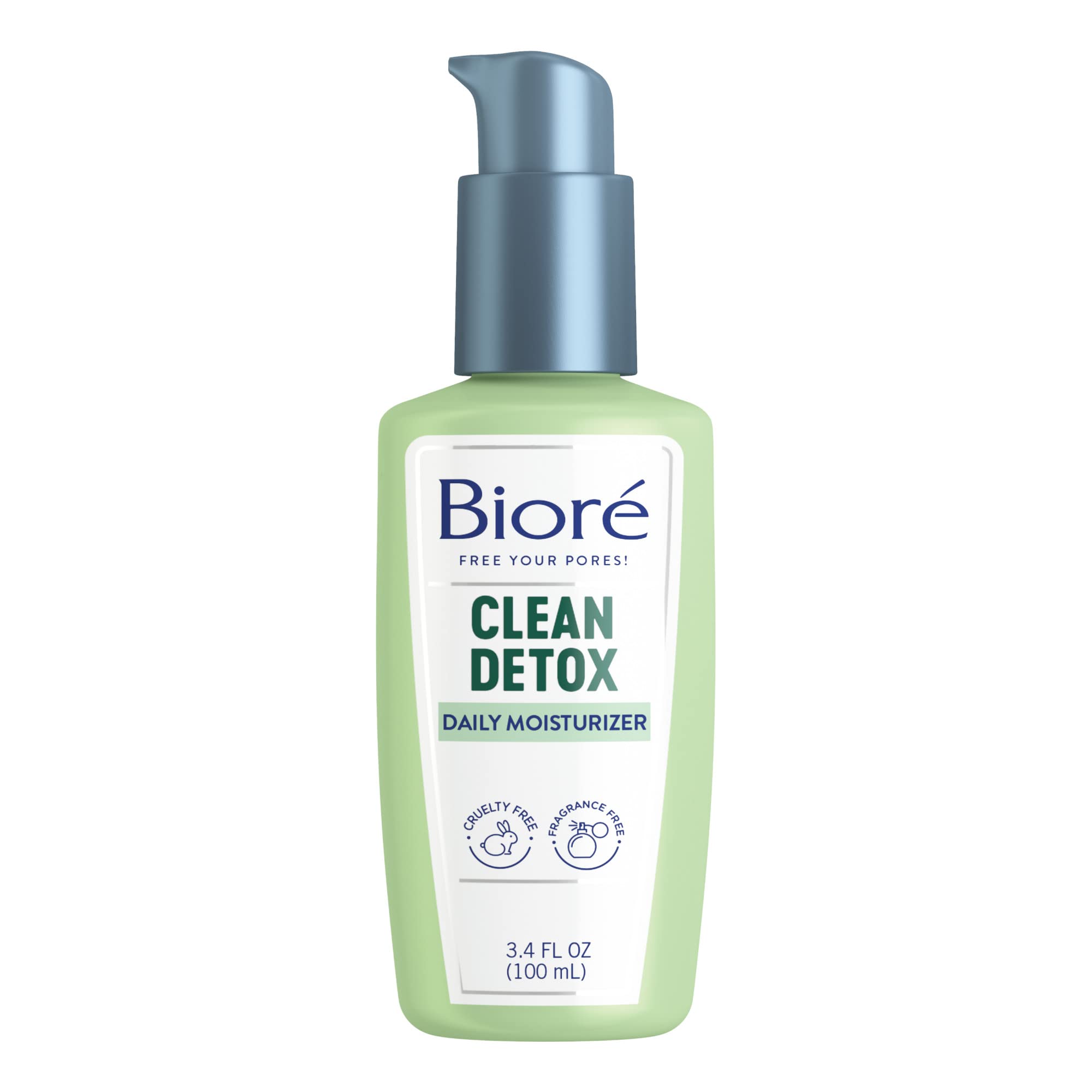 Bioré Sensitive Skin Face Moisturizer, Hydrating Moisturizer, Fragrance Free Moisturizer, Clean Detox Daily Face Moisturizer 3.4 oz