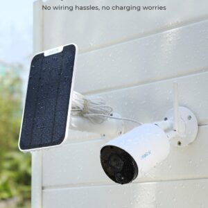 REOLINK 3MP Solar WiFi Camera Security Outdoor, 100% Wire-Free, Wireless Battery Powered, 2-Way Talk, Night Vision, PIR Motion Detection, Compatible with Alexa, Argus Eco+ Solar Panel 2 Pack