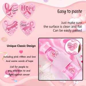 Breast Cancer Awareness Stickers 2 Inch Pink Heart Shaped Official Breast Cancer Hope Sticker for Women Girls,Charity Public Fundraising Favors Party Supplies 500 Pcs