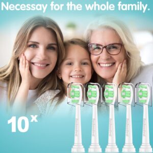 Jiuzhoudeal Toothbrush Replacement Heads for Philips Sonicare DiamondClean ProtectiveClean 4100 5100 6100 C2 G2 Electric Toothbrush Brush Heads White, 10 Pack