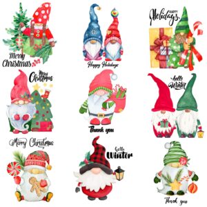 540 pieces gnome xmas envelope stickers, merry christmas stickers christmas adhesive envelope seal stickers round christmas label tags for xmas card holiday gift decor, 1.2 inch