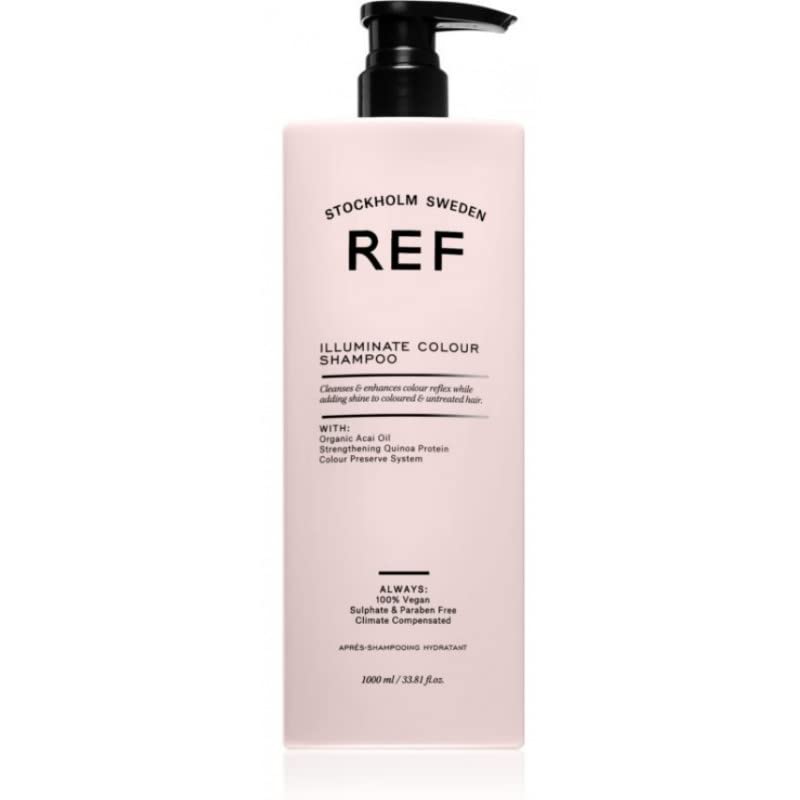 Reference of Sweden REF Champú Illuminate Colour Shampoo 1000ml Strengthening Shampoo for Use on Colour-Treated and Natural Hair Contains Organic Acai Oil and Quinoa Protein 33.81 Fl Oz