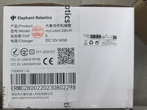 ELEPHANT ROBOTICS Robotic Arm myCobot 280 Raspberry Pi 4B - Open Source 6DOF Collaborative Robots - Desktop Education Robot Arm - Python Programming & ROS Supporting