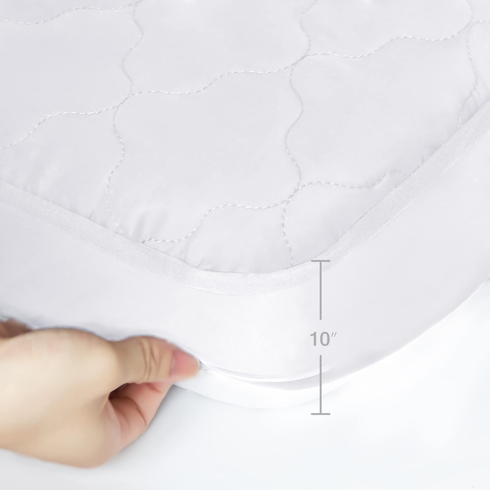 Cot Sheet 31" x 75" and Cot Mattress Pad Waterproof 30" X 75" White