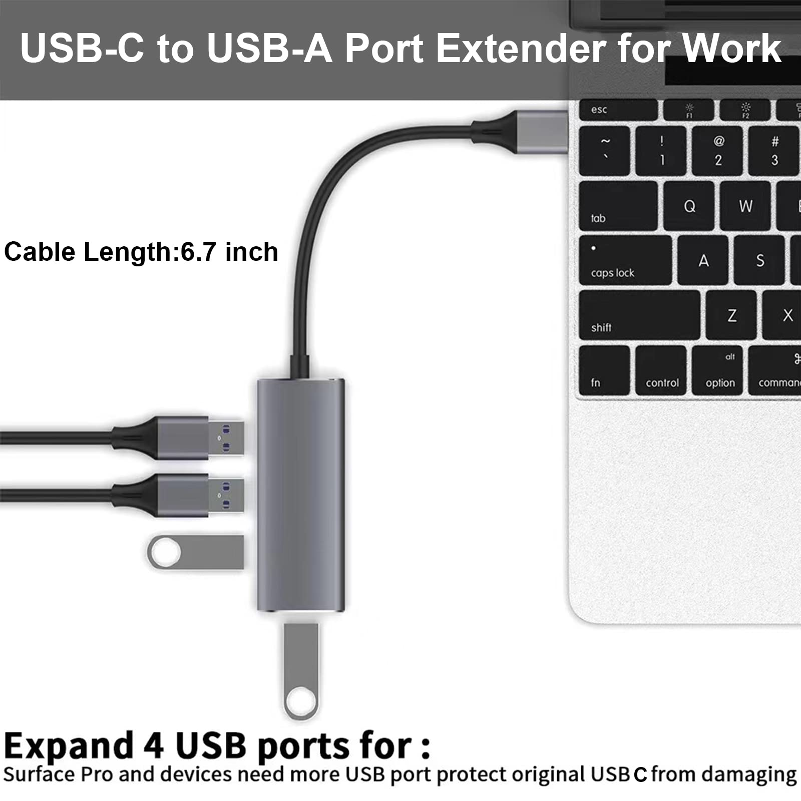 BaseNew USB C to USB Hub,USB C Male to USB Female Hub,USB Female 3.0 Hub Adapter,USB to USBC-C Adapter,USB C Female to USB Male Adapter for MacBook Pro,iPad,iMac,Samsung Galaxy,Cellphone and Tablet