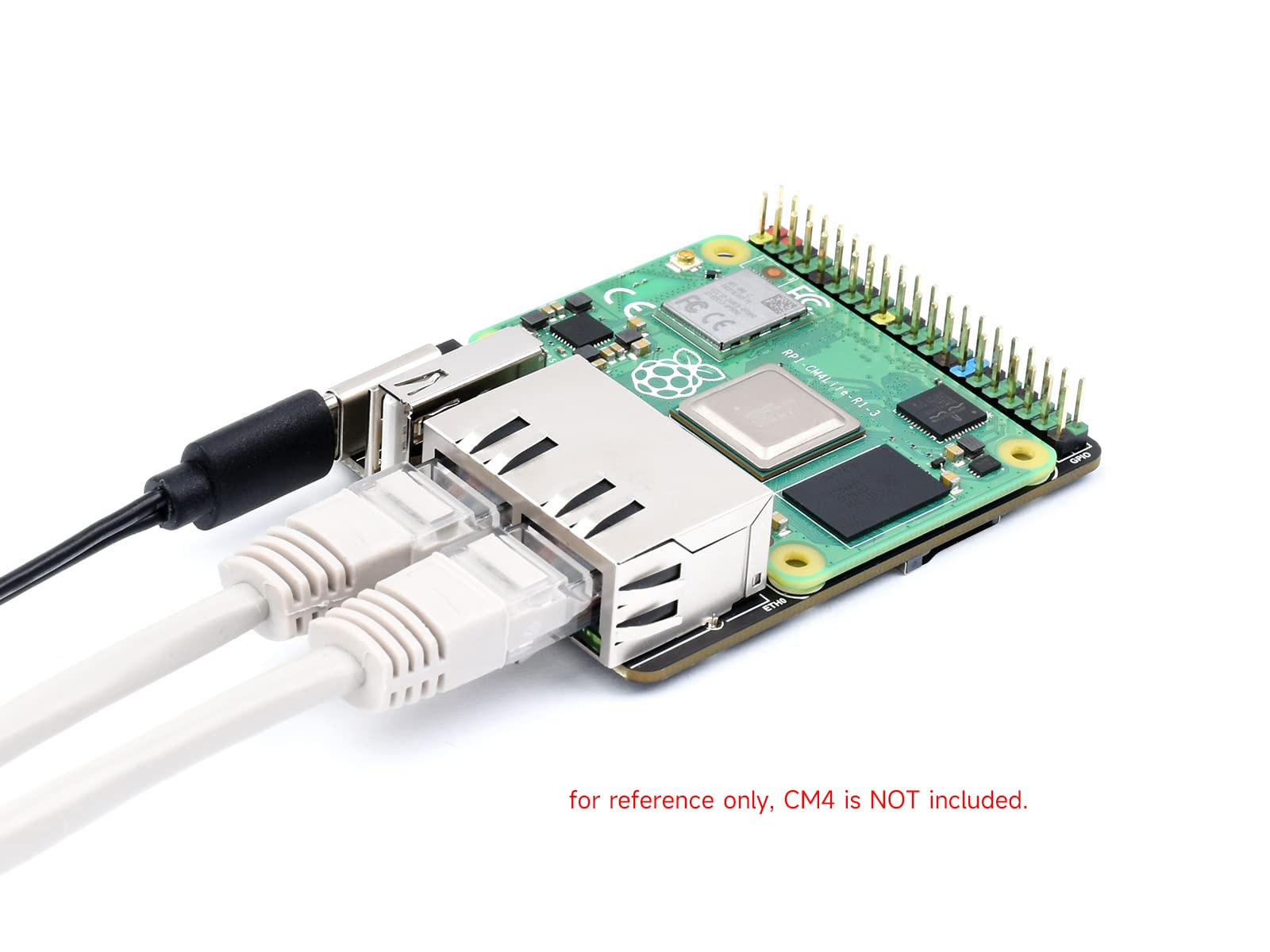 Mini Dual Gigabit Ethernet Base Board Compatible with Raspberry Pi Compute Module 4 CM4/4 Lite, Dual Gigabit Ethernet Ports,1xUSB 2.0 Port,1x40PIN GPIO Header,5V, Type-C Interface