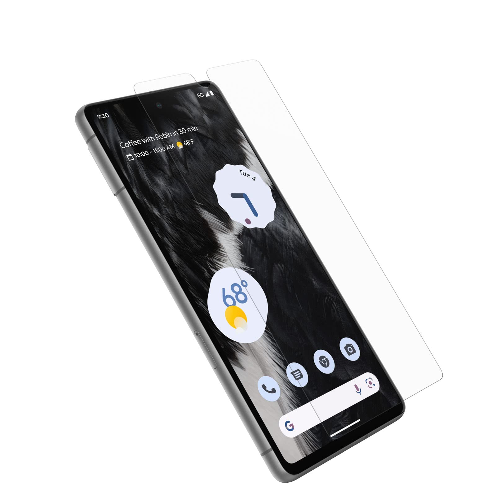 OtterBox Google Pixel 7 Alpha Flex Antimicrobial Screen Protector - CLEAR, precision fit, crystal clarity, flawless touch response, easy installation