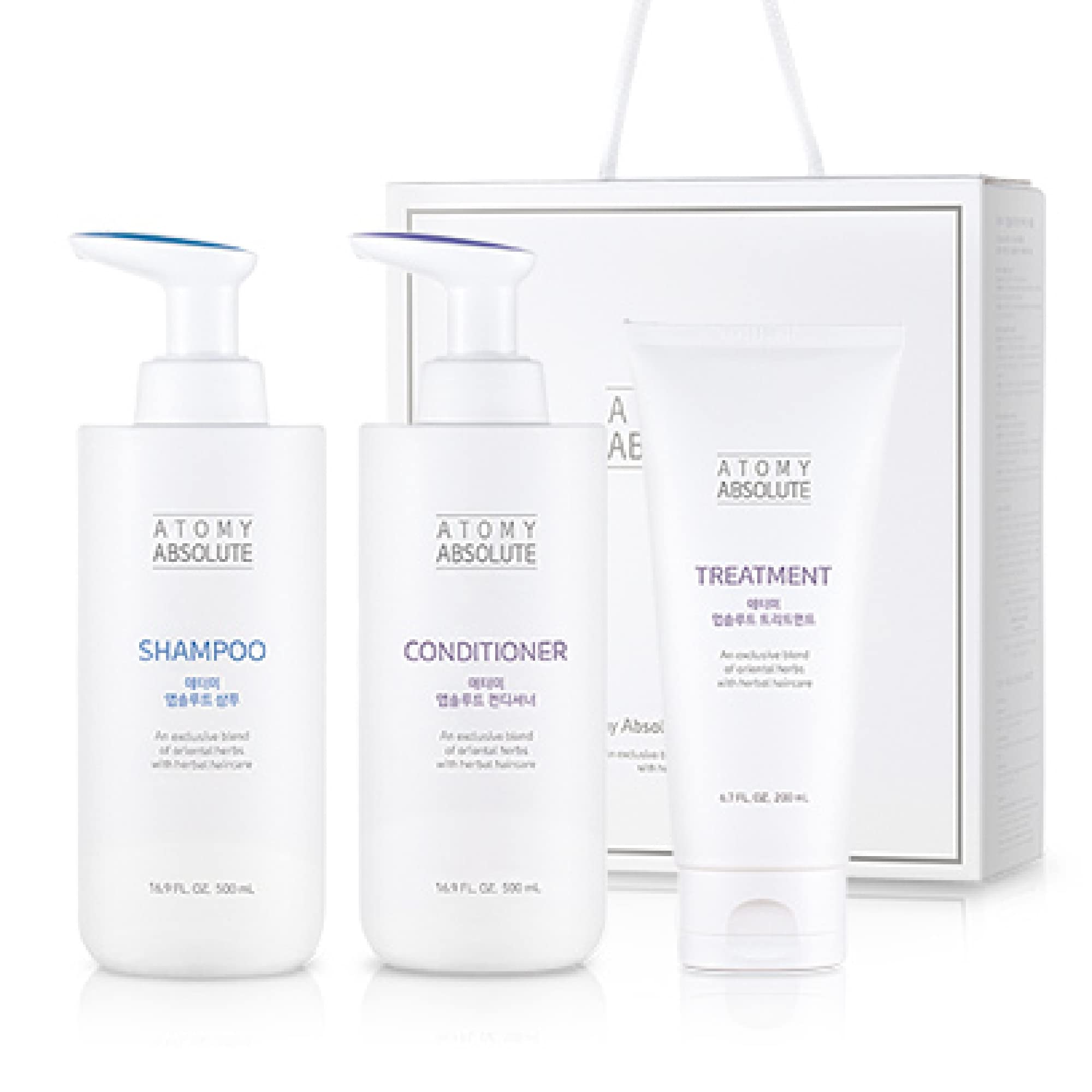 Atomy Absolute Hair Care Set (3pcs) - Shampoo, Conditioner and Hair Pack