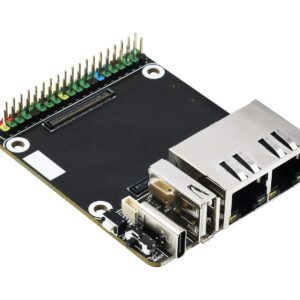 Mini Dual Gigabit Ethernet Base Board Compatible with Raspberry Pi Compute Module 4 CM4/4 Lite, Dual Gigabit Ethernet Ports,1xUSB 2.0 Port,1x40PIN GPIO Header,5V, Type-C Interface