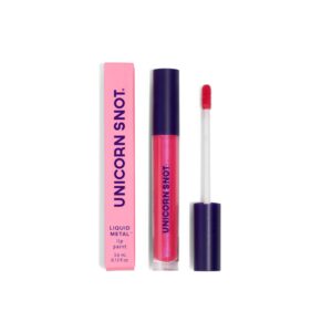 unicorn snot liquid metal lip paint - metallic lip gloss for halloween costume makeup - liquid lipstick w/intense pigment lip color & metallic shimmer - cruelty-free lip makeup, alpha pink (glow)