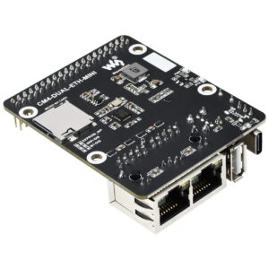 Mini Dual Gigabit Ethernet Base Board Compatible with Raspberry Pi Compute Module 4 CM4/4 Lite, Dual Gigabit Ethernet Ports,1xUSB 2.0 Port,1x40PIN GPIO Header,5V, Type-C Interface