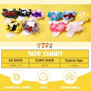 10 Pairs Ruffle Socks 1-3 Year Old Baby Girls Double Lace Frilly Princess Dress Socks Little Girl Big Ruffle Socks for Newborn Infant Toddler Little Girls