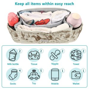 Kigai Western Desert Cowboy Universal Stroller Organizer with 2 Cup Holders,Adjustable Strap Multi-Use Stroller Accessories Bag with Easy Access