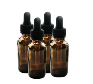 glass dropper bottles 2 oz amber glass dropper bottles (60ml) pack of 4 (includes both glass bottle and dropper)