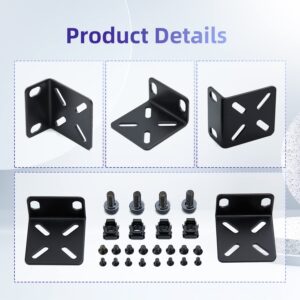 PhyinLan Rack Mount Kit Universal 1U Rack Ears with Adjustable Holes Distance, Compatible for Most Cisco, NETGEAR,Dell, D-Link, Linksys, TRENDnet and Buffalo Tech Switches