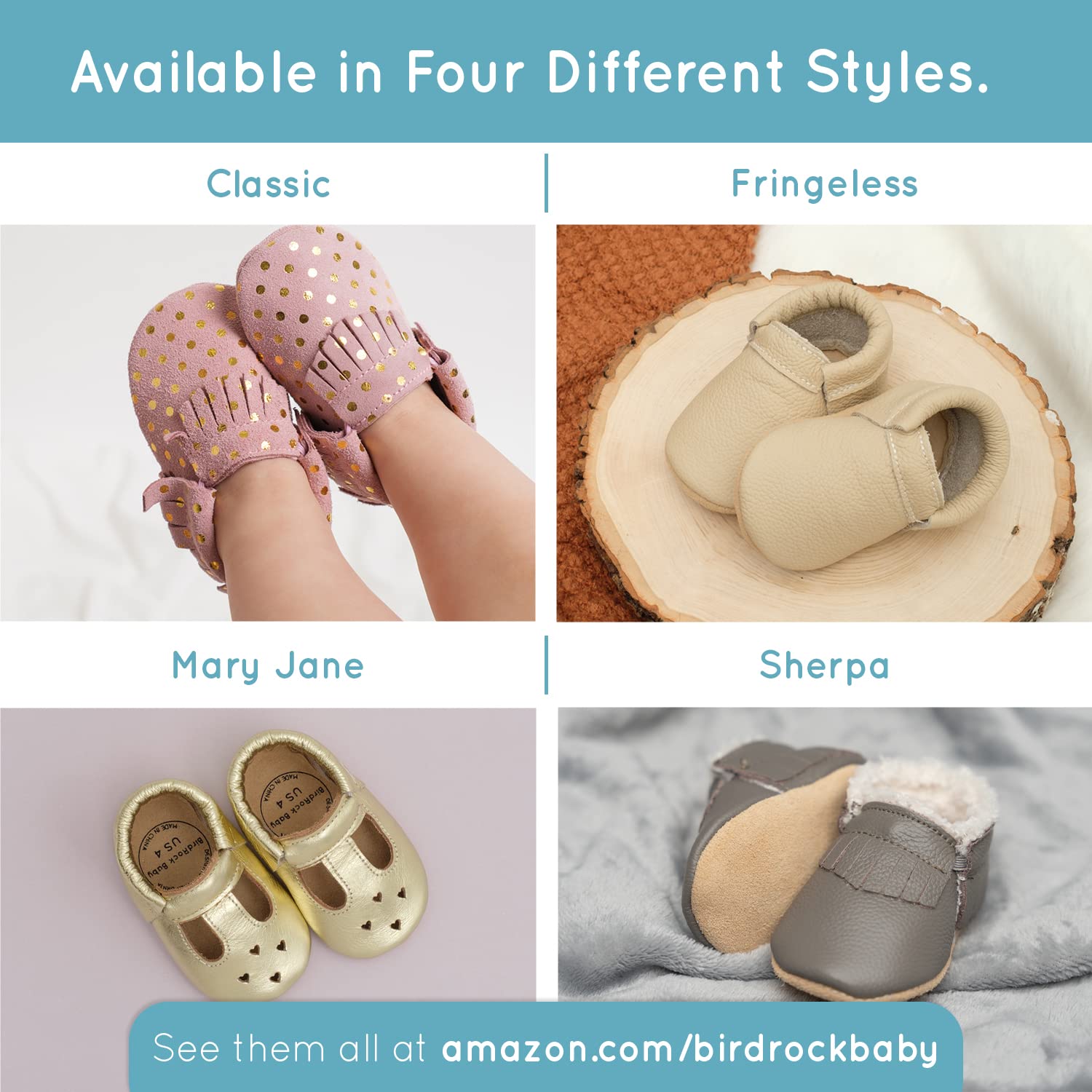 BirdRock Baby Sherpa Moccasins - Cozy, Genuine Leather Winter Shoes for Boys and Girls (Desert Rose, US 6.5)