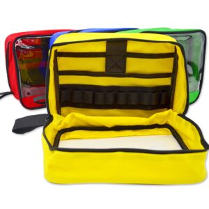 Lightning X Premium Color Coded Organizer First Aid Kit Accessory Pouches - Extra Large - Zippered Bag w/Transparent Window - Set of 4 for EMT, Trauma, IFAK Medic Kits…