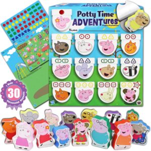 potty time adventures potty training chart by lil advents - peppa pig with 14 wood block toy prizes - potty training advent game - wooden block toys, reward chart, activity board & stickers