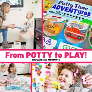 Potty Time Adventures Potty Training Chart by Lil ADVENTS - Peppa Pig with 14 Wood Block Toy Prizes - Potty Training Advent Game - Wooden Block Toys, Reward Chart, Activity Board & Stickers