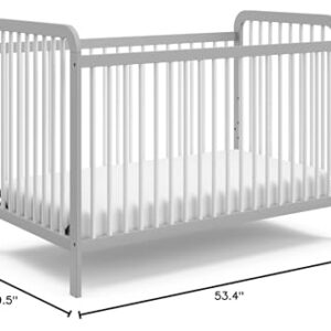 Storkcraft Pasadena 3-in-1 Convertible Crib (Pebble Gray/White) – GREENGUARD Gold Certified, Converts to Daybed and Toddler Bed, Fits Standard Full-Size Crib Mattress, Adjustable Mattress Height