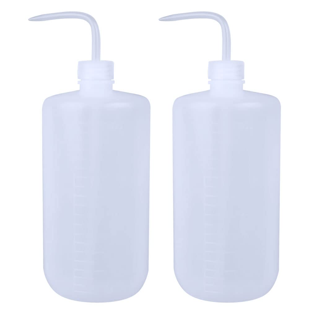 2pcs Wash Bottles, 1000ml/32oz Safety Wash Bottle Plastic Squeeze Bottle for Medical Lab, Tattoo Supplies, Irrigation Squeeze Sprinkling Can Wash Plant Bottle,JRLGD