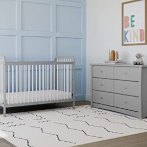 Storkcraft Pasadena 3-in-1 Convertible Crib (Pebble Gray/White) – GREENGUARD Gold Certified, Converts to Daybed and Toddler Bed, Fits Standard Full-Size Crib Mattress, Adjustable Mattress Height