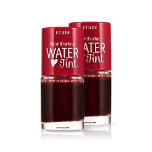 etude dear darling water tint cherry ade 2 set (21ad) | vivid color lip stain with moisturizing weightless & non-sticky finish lip stain | smudge-proof & lightweight lip tint | k-beauty