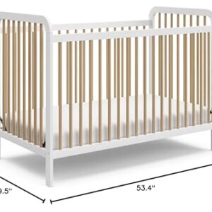 Storkcraft Pasadena 3-in-1 Convertible Crib (White with Driftwood) – GREENGUARD Gold Certified, Converts to Daybed and Toddler Bed, Fits Standard Full-Size Crib Mattress, Adjustable Mattress Height