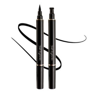 boobeen 2pcs black eyeliner stamp - liquid eyeliner winged stamp waterproof, cat eye liner stamp wingliner for different eye shapes