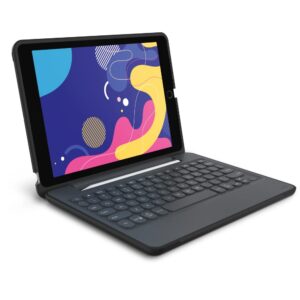 zagg rugged education keyboard for apple ipad 10.2" (7th & 8th gen) 6ft drop protection | durable | black