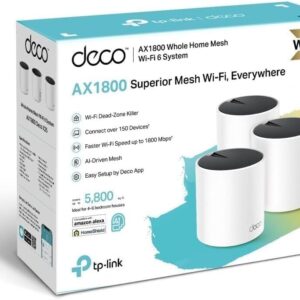 TP-Link Deco X25 AX1800 Whole-Home Mesh Wi-Fi 6 System, 2 Ports, 2.4 GHz/5 GHz