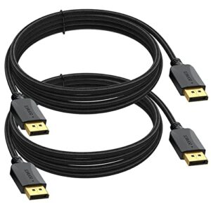 xiayriky 4k displayport to displayport cable 10 feet, 2-pack dp to dp cable, display port cable 10ft - 4k 60hz, 2k 144hz, 2k 165hz computer, laptop, tv, docking station, graphics card and more