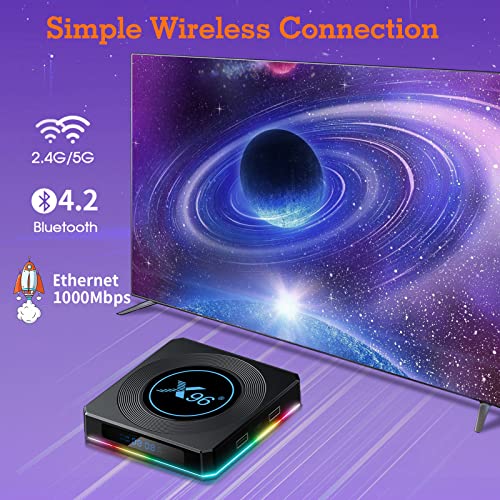 X96 X4 Android TV Box 11.0, Android 11 TV Box with Amlogic S905X4 Quad-Core 64bits A55 1000M LAN Dual-WiFi 2.4G/5G, Android Box 4GB RAM 32GB ROM with Wireless Keyboard 8K/6K/AV1/3D/USB 3.0/BT 5.0