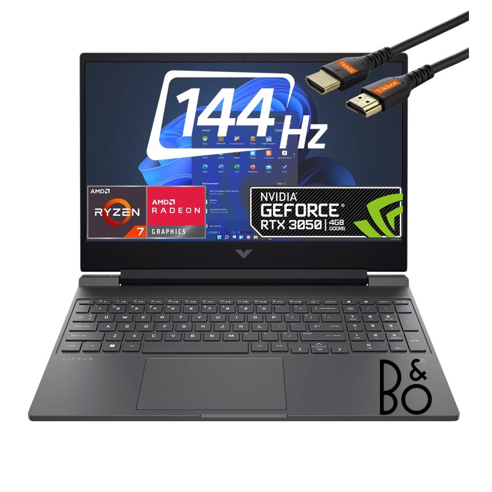 HP Newest Victus 15.6" FHD IPS Gaming Laptop - AMD Ryzen 7 5800H - GeForce RTX 3050 Ti - 144Hz 1080p - Windows 11 WiFi 6E w/HDMI (32GB RAM | 1TB PCIe SSD)