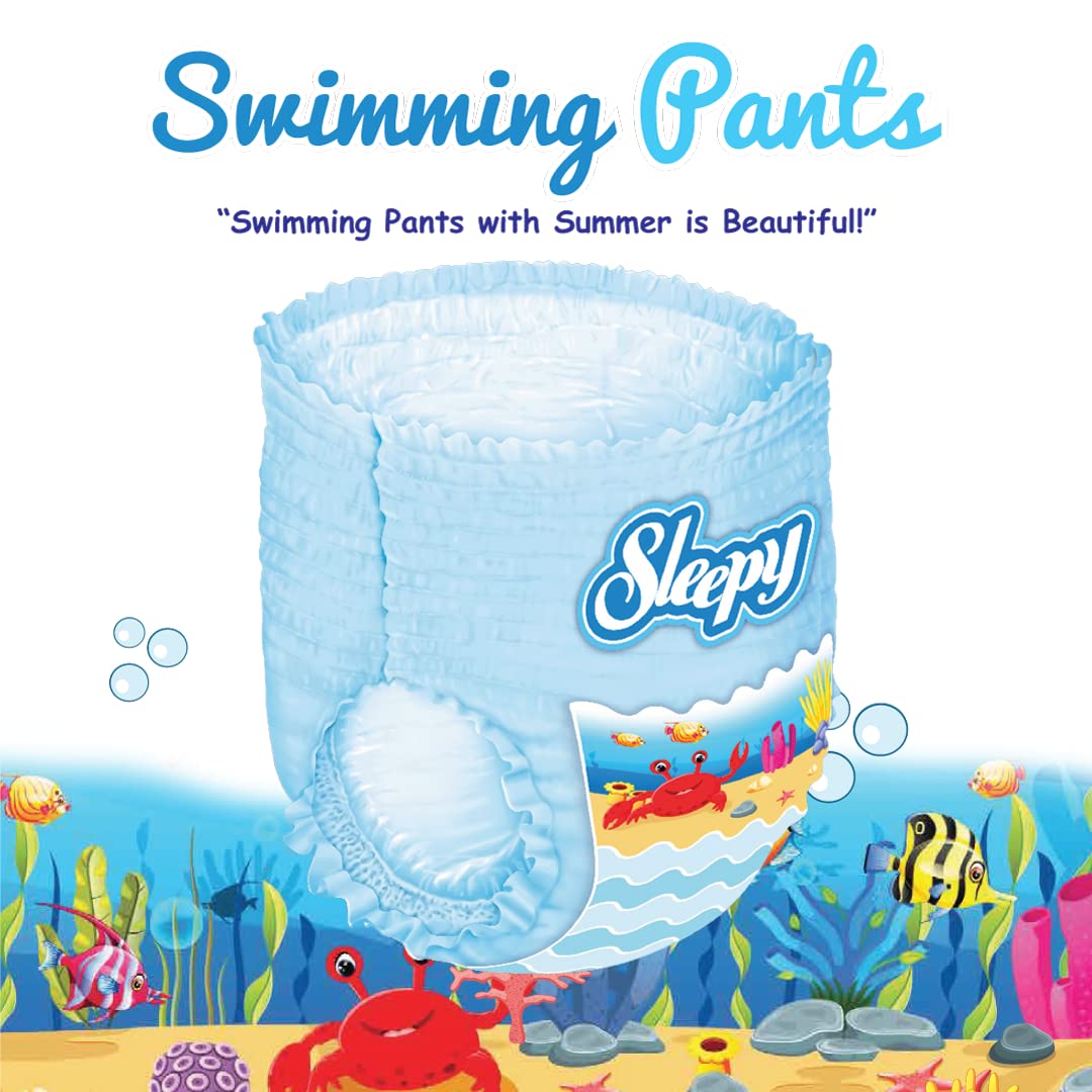 Swim Diapers, swim pants for Little Swimmers Size 4-5(15-40 LBS, Count- 17 PCs), Disposable diaper for Splashers