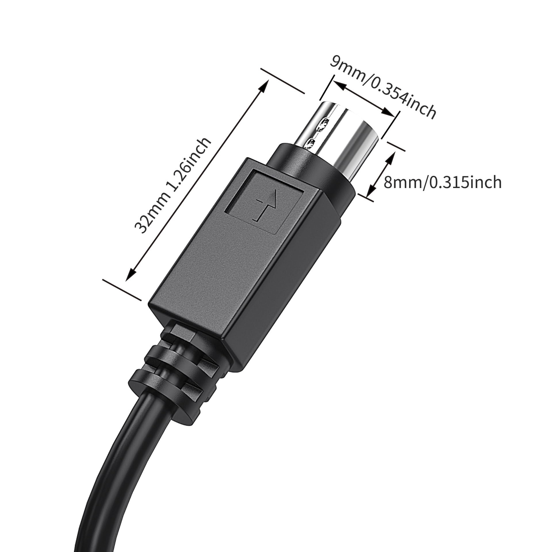 JUXINICE Mini-DIN 8-pin Male to Male Cable 6ft- Premium Copper Wire PLC Touch Screen Cable for JVC Subwoofer Replacement - Home Theater Audio (Black)