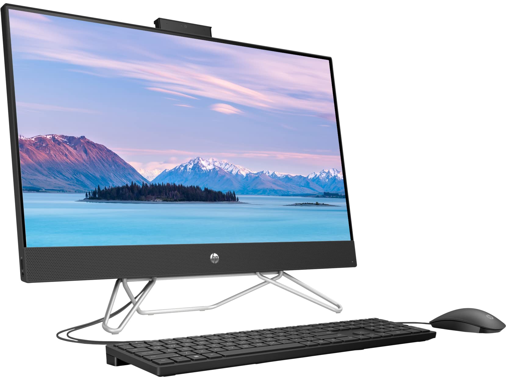 HP Newest All-in-One Desktop, 27" FHD Display, 12th Gen Intel Core i7-1255U, 16GB RAM, 1TB SSD, Webcam, HDMI, RJ-45, Wired Keyboard&Mouse, WiFi 6, Windows 11 Home, Black