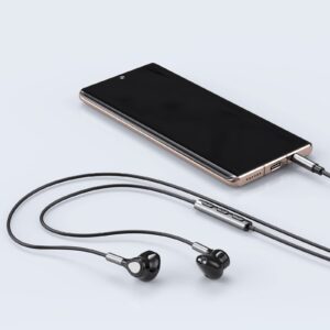 Headphones Wired, In-Ear Wired Earphones Earbuds, Half in Ear Headphones 3.5mm Jack, Wired Headphones with Microphone and Volume Control for iPhone, Samsung, Android, iPad,MP3,Most 3.5mm Audio Devices