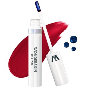 wonderskin wonder blading lip stain peel off masque - long lasting, waterproof and transfer proof red lip tint, matte finish peel off lip stain (divine masque)