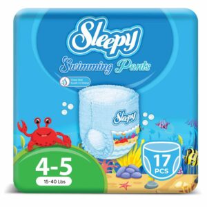 swim diapers, swim pants for little swimmers size 4-5(15-40 lbs, count- 17 pcs), disposable diaper for splashers